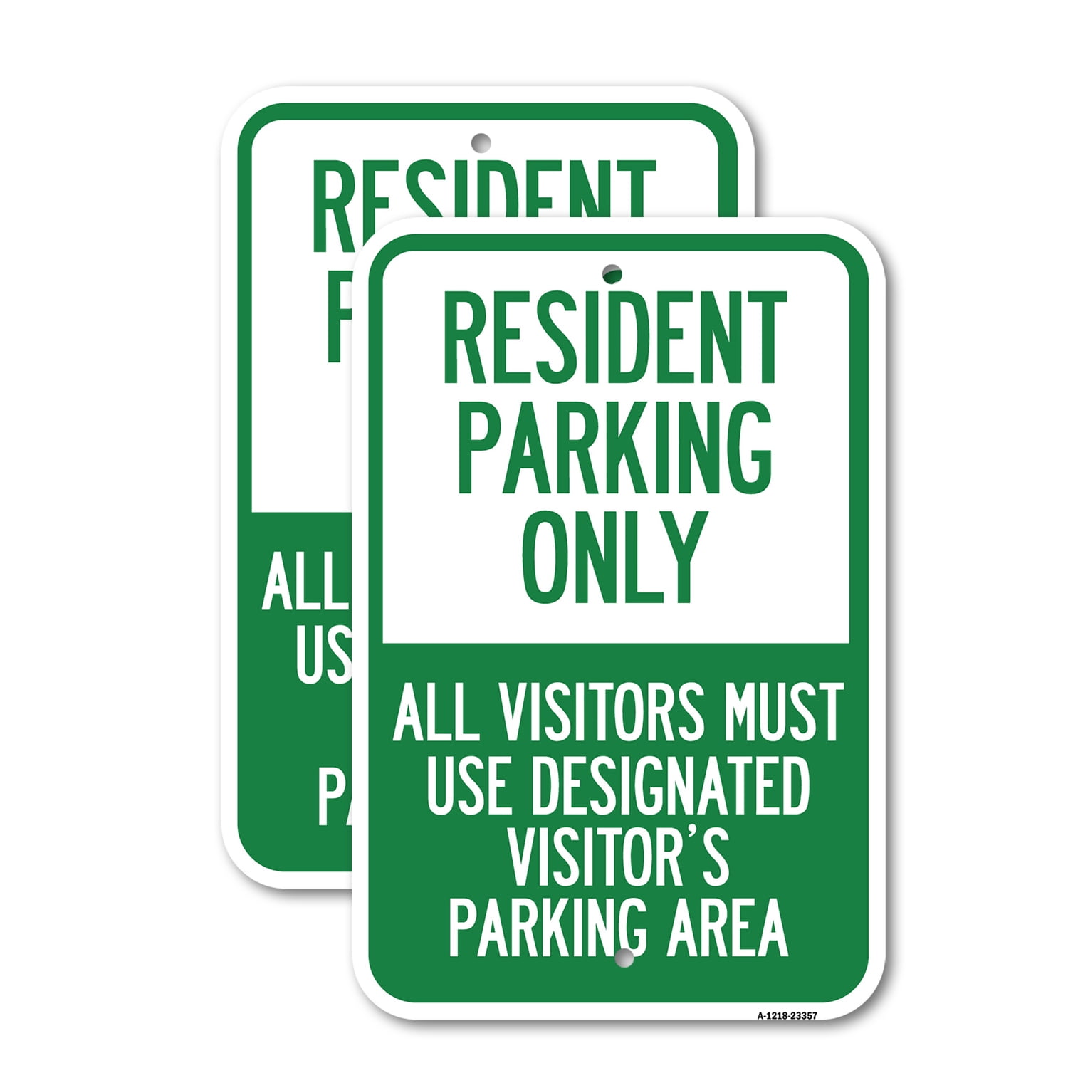 (2 Pack) Parking Sign Resident Parking Only All Visitors Must Use ...