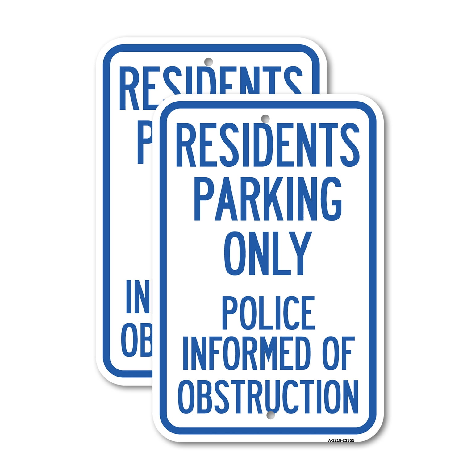 (2 Pack) Parking Sign Residents Parking Only Police Informed of ...