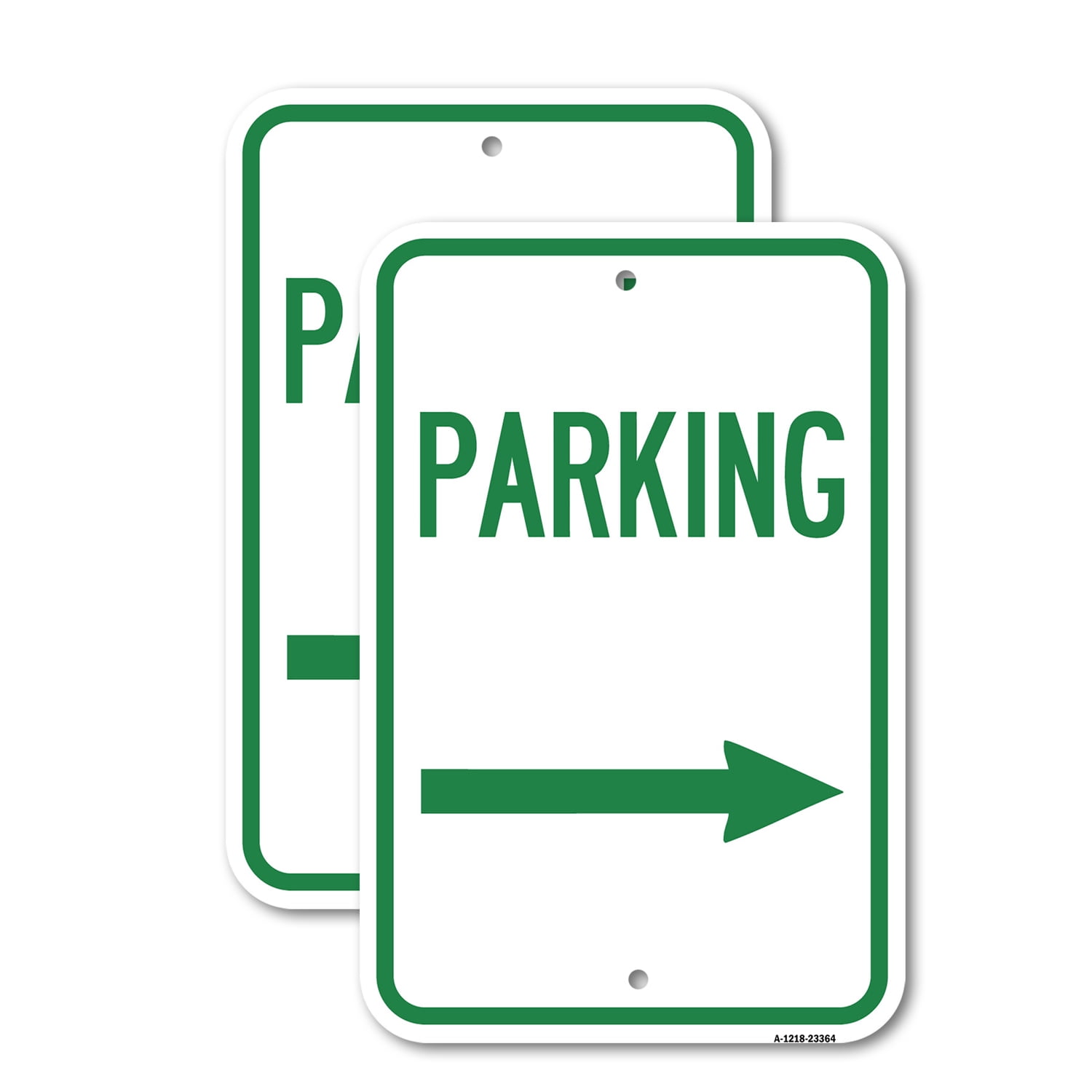 (2 Pack) Parking Sign (Right Arrow) | 18" X 24" Heavy-Gauge Aluminum ...