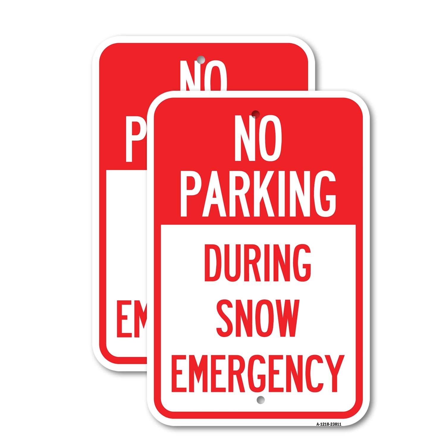 (2 Pack) No Parking - During Snow Emergency | 12" X 18" Heavy-Gauge ...