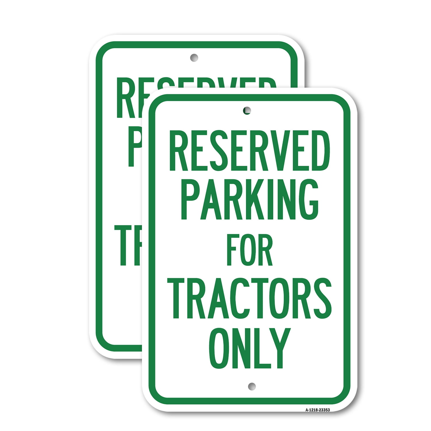 (2 Pack) Parking Space Reserved Sign Parking Reserved for Tractors Only ...