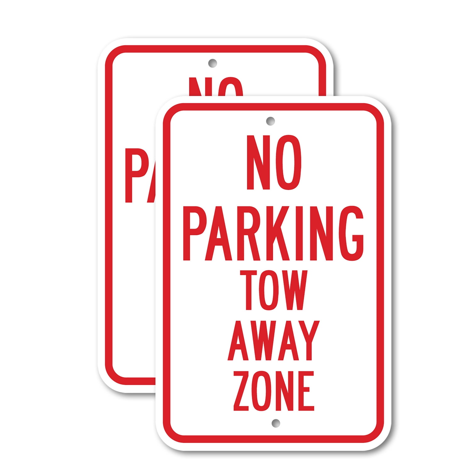 (2 Pack) No Parking Tow Away Zone | 12" X 18" Heavy-Gauge Aluminum Sign ...