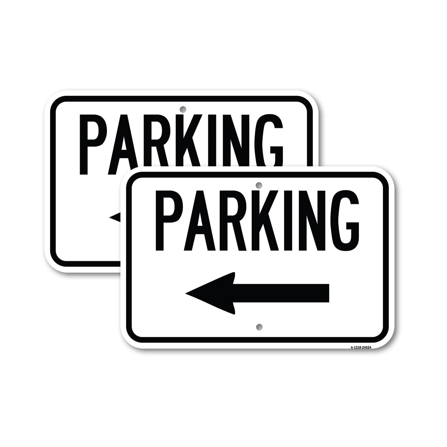 (2 Pack) Parking (With Left Arrow) | 18" X 24" Heavy-Gauge Aluminum ...