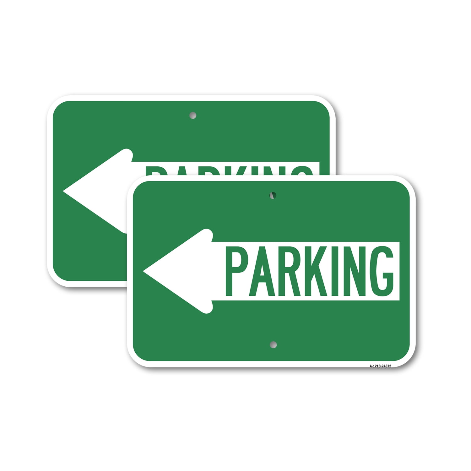 (2 Pack) Parking (With Left Arrow) | 18" X 24" Heavy-Gauge Aluminum ...