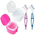 2 Pack Partial Denture Bath Case Retainer Cleaning Case for Travel ...