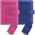 2 Pack Passport Holder For Travel with Luggage Tag Cover – RFID ...