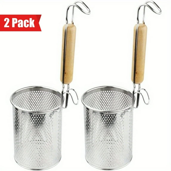 "2 Pack Pasta Strainer - Stainless Steel Mesh Spider Strainer for Pasta ...