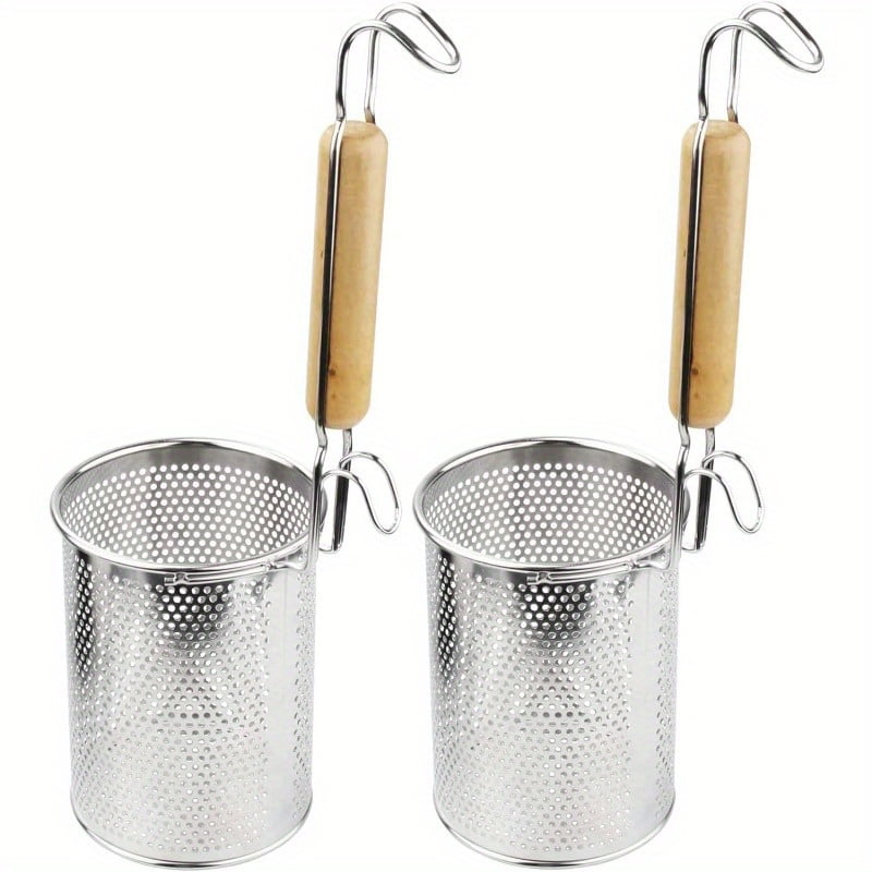 "2 Pack Pasta Strainer - Stainless Steel Mesh Spider Strainer for Pasta ...