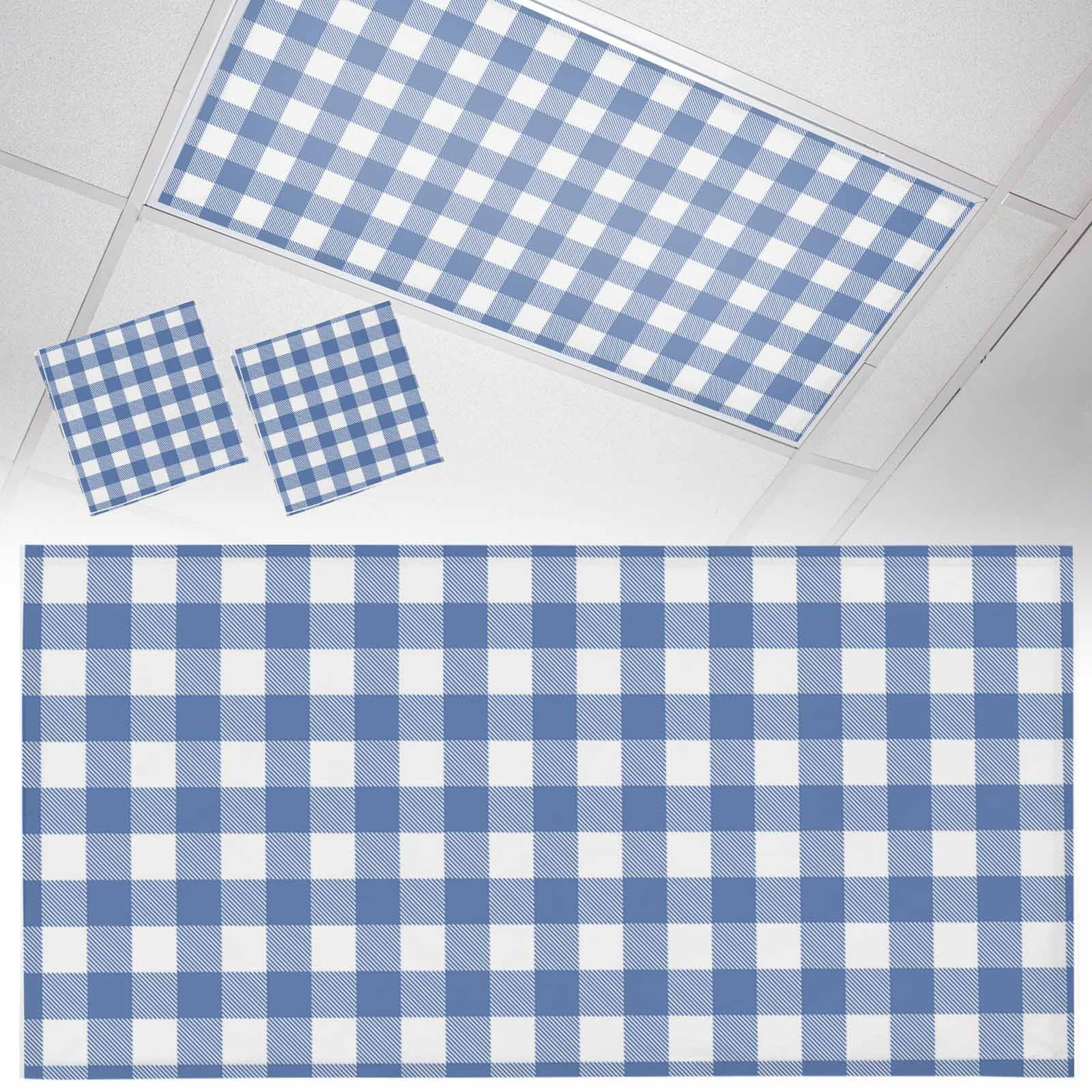 2 Pack Pastoral Style Fluorescent Light Covers for Ceiling Lights Blue ...