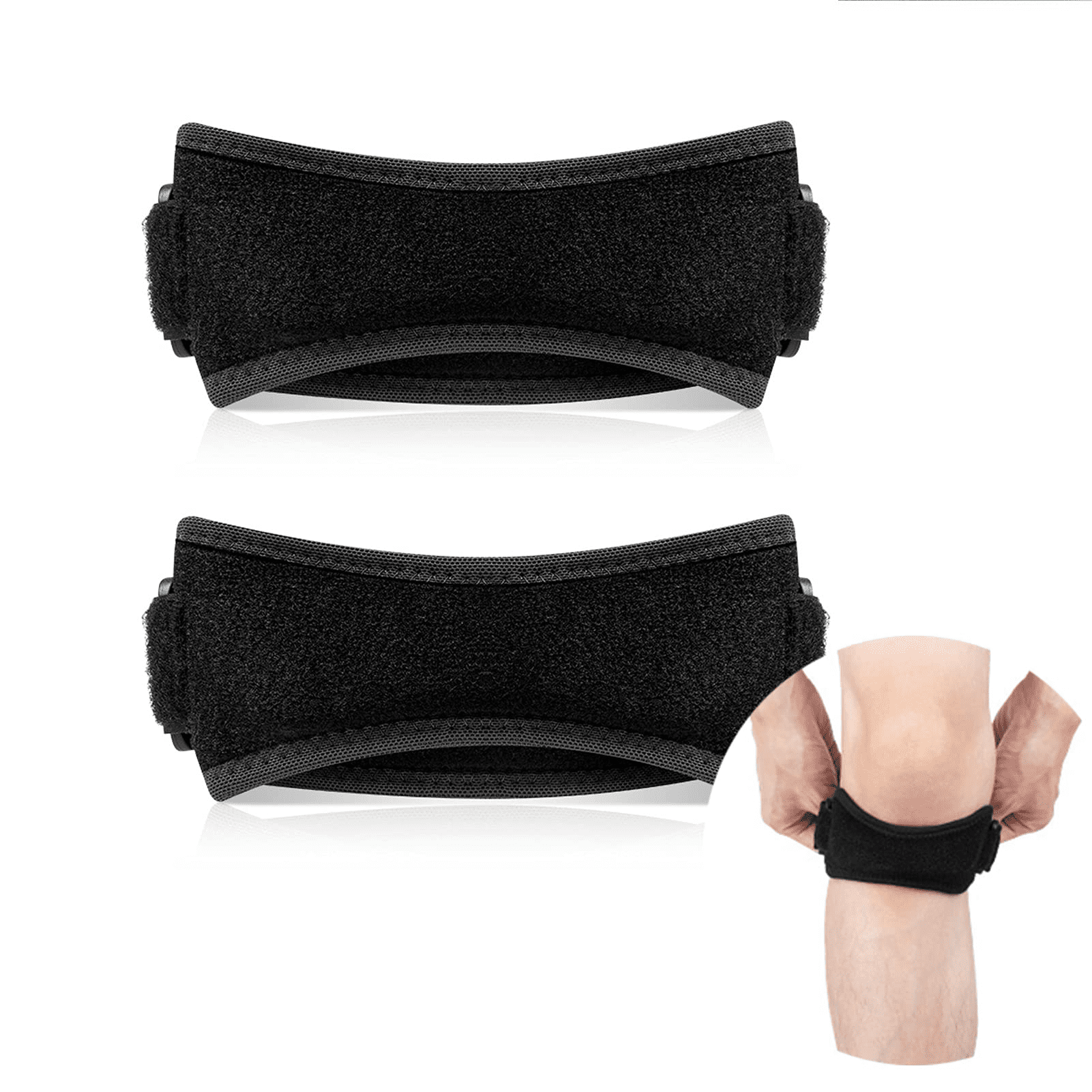 2 Pack Patella Knee Strap, Adjustable Knee Brace Patellar Tendon ...