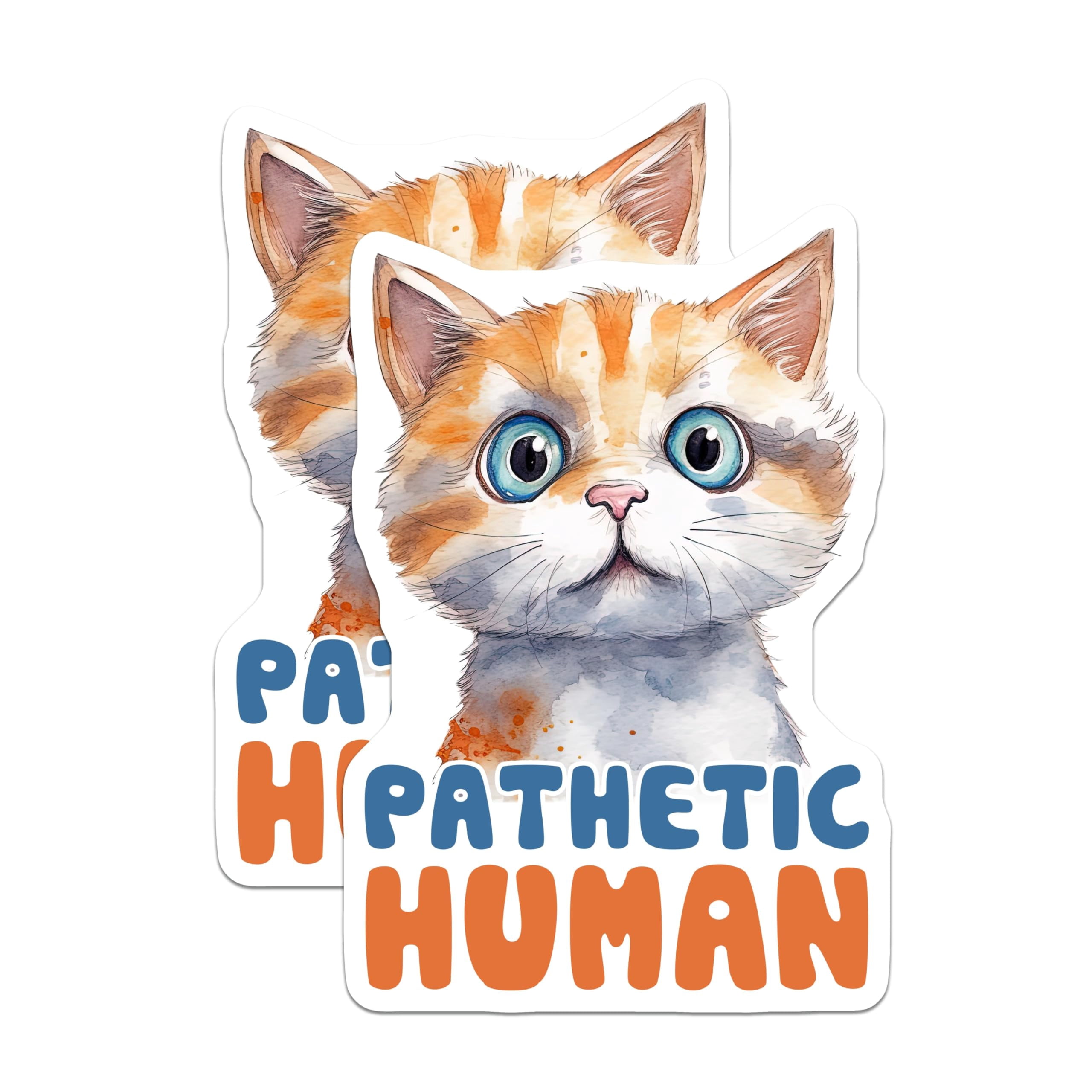 (2 Pack) Pathetic Human Cat Magnets - Funny Cat Lover Decor - Sarcastic ...