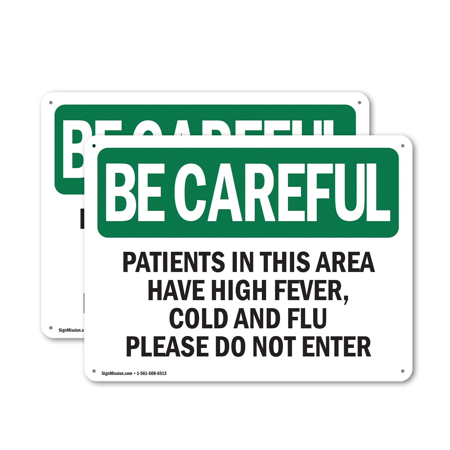 (2 Pack) Patients In This Area Have High Fever Cold OSHA Be Careful ...
