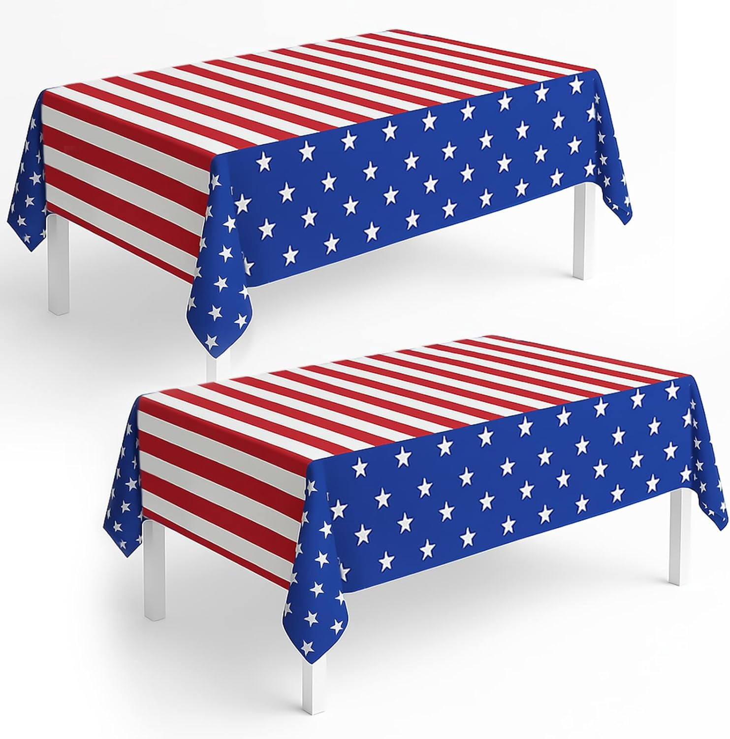 2 Pack Patriotic American Flag Tablecloth, 4th of July Disposable ...