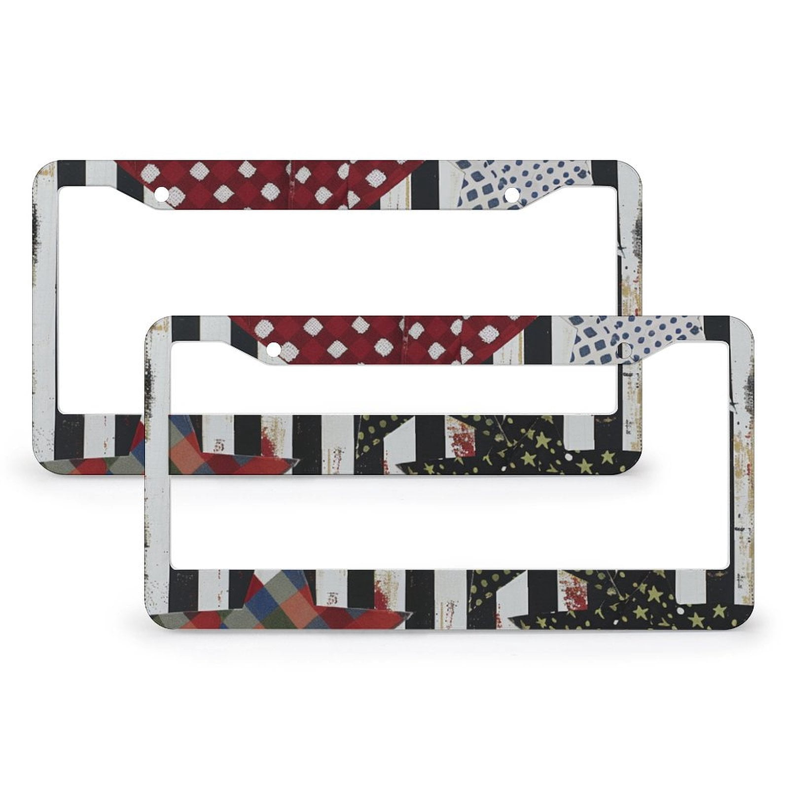 2 Pack Patriotic American Stars And Stripes License Plate Frame 4th of ...