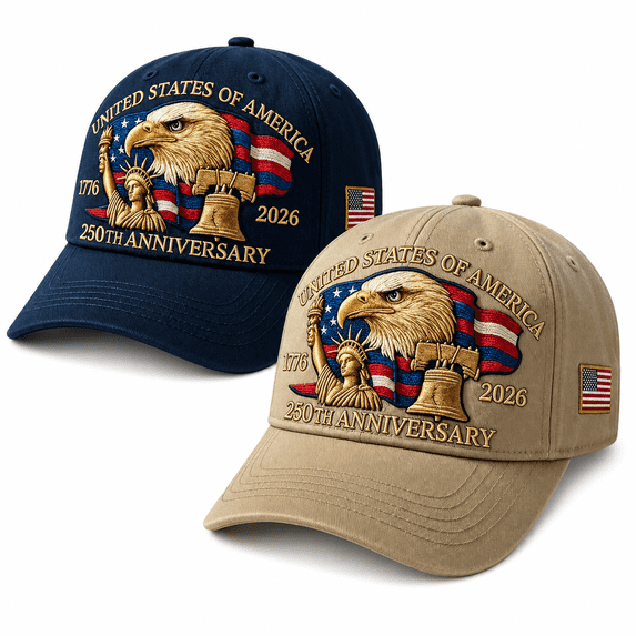2 Pack Patriotic Baseball Caps for USA 250th Anniversary, Independence ...