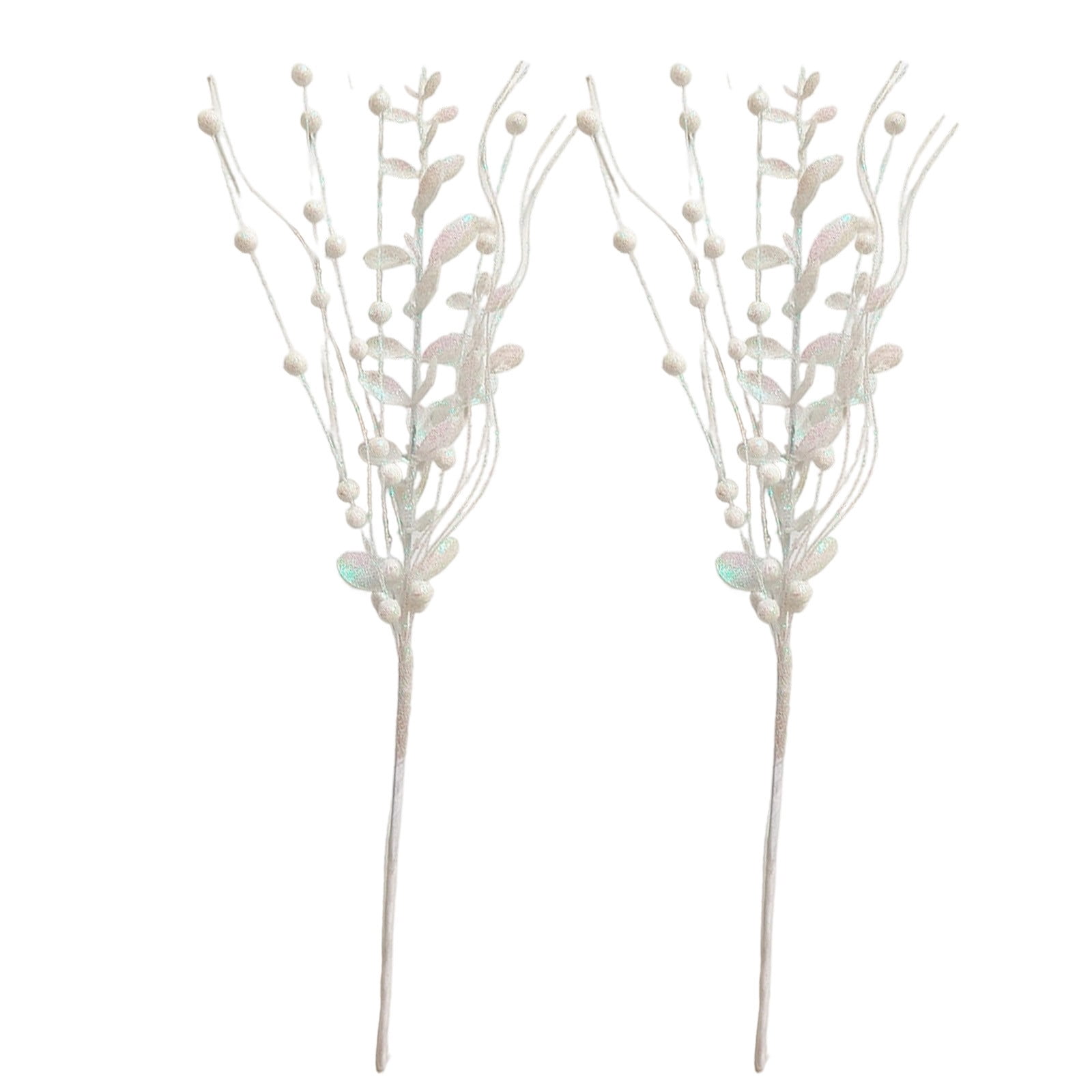 2 Pack Patriotic Glitter Berry Branch, 16.54 in Red White Blue ...