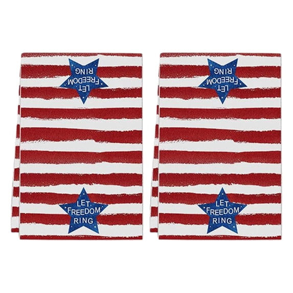 2 Pack Patriotic Hand Towels 4th of July Decor Embroidered Red White ...