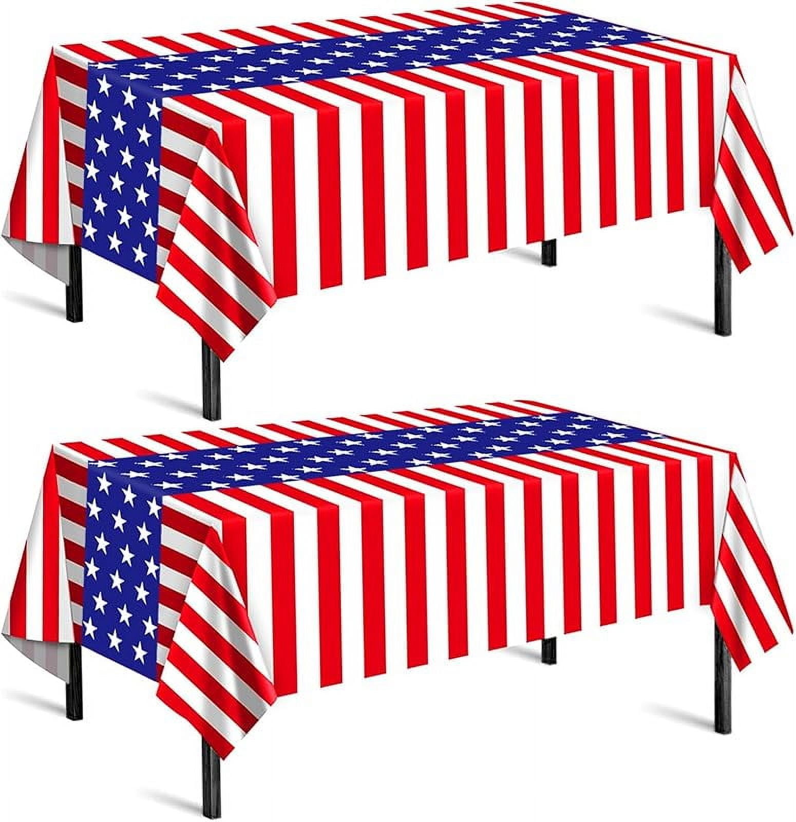 2 Pack Patriotic Tablecloth, 4 th of July Decorations Red White and ...