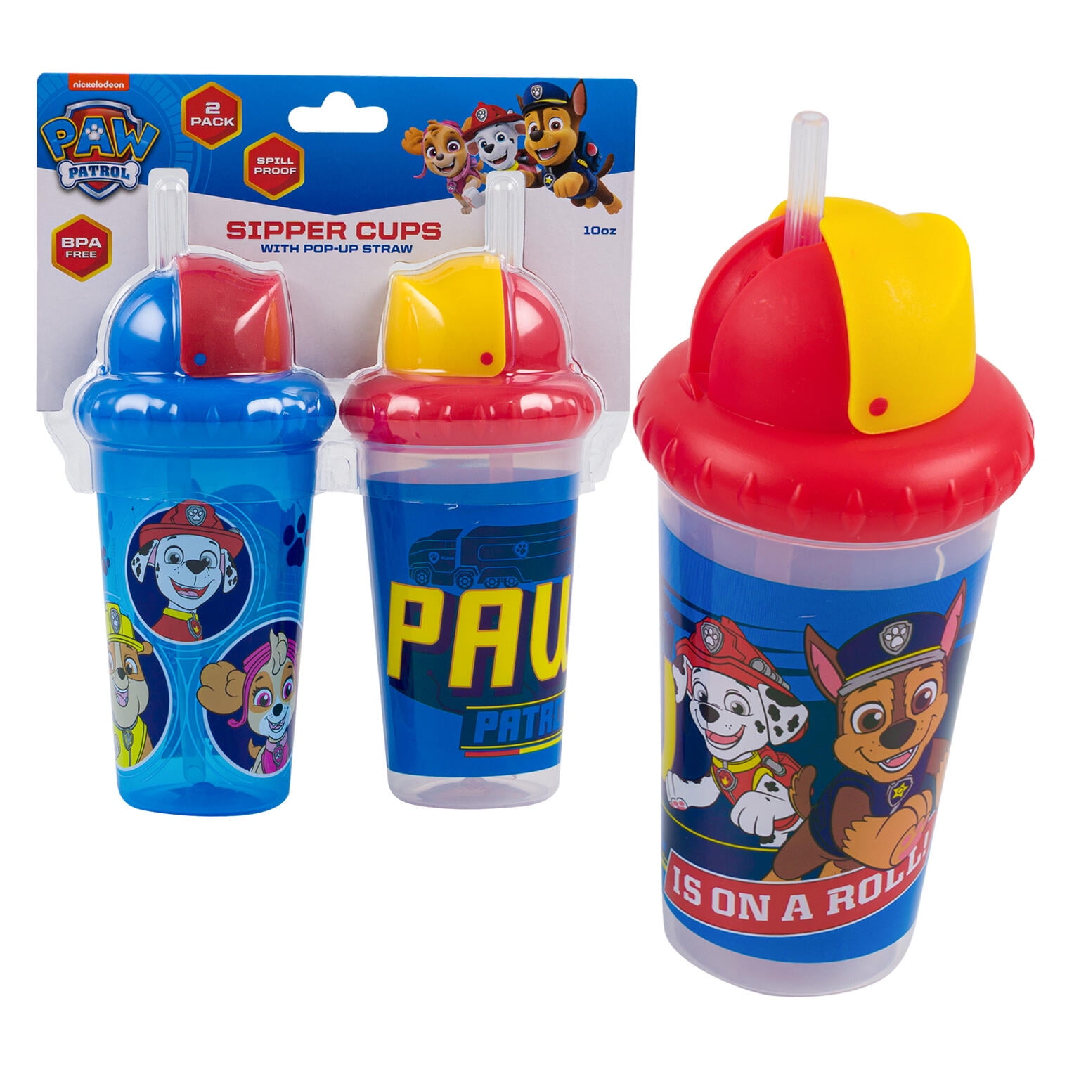 2 Pack Paw Patrol Sippy Straw Cup- 10oz - Walmart.com