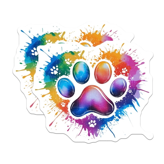 (2 Pack) Paw Print Magnets - Colorful Dog Paw Fridge Magnets - Pet ...
