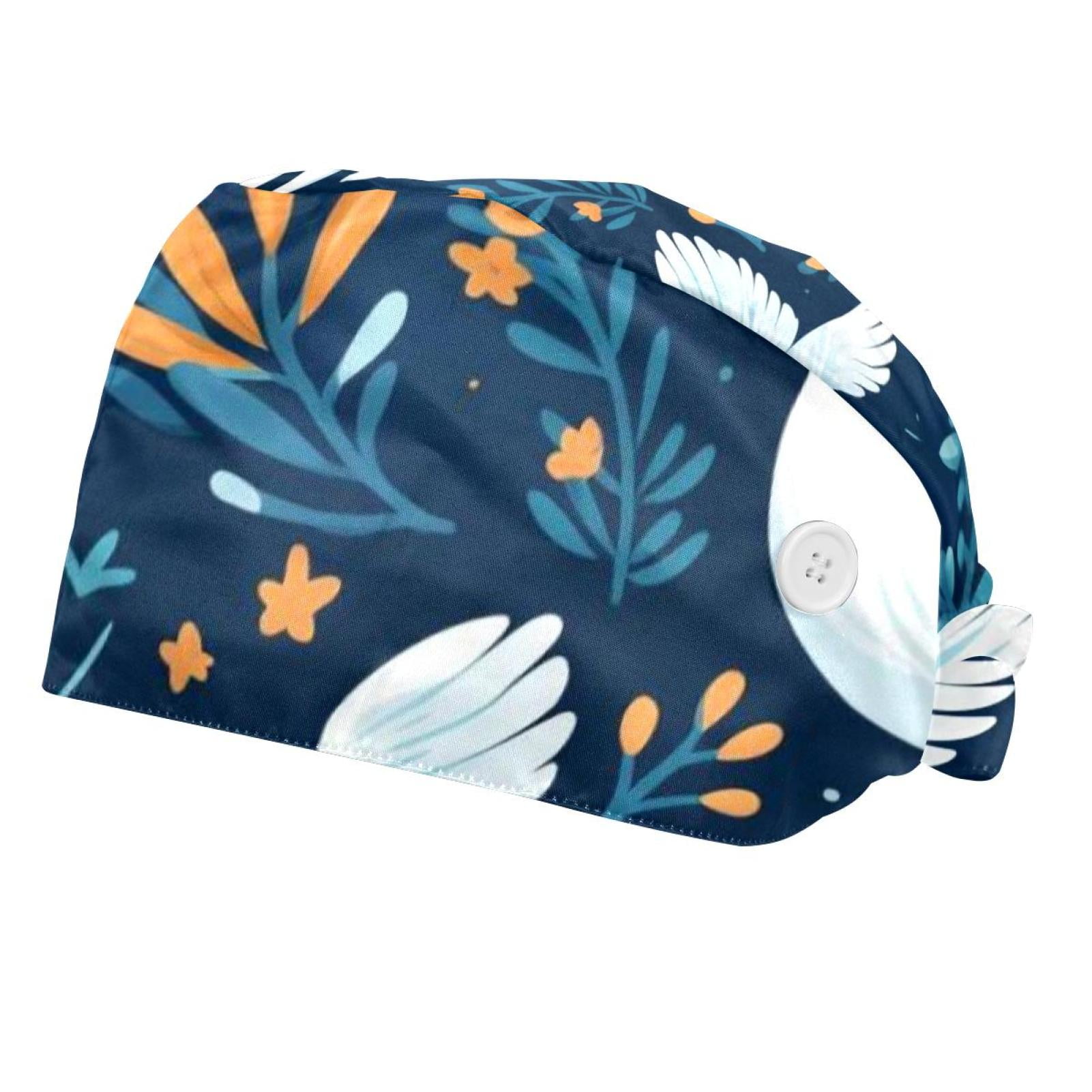 2 Pack Peace Dove Adjustable Bouffant Caps Hats Working Cap for Men ...