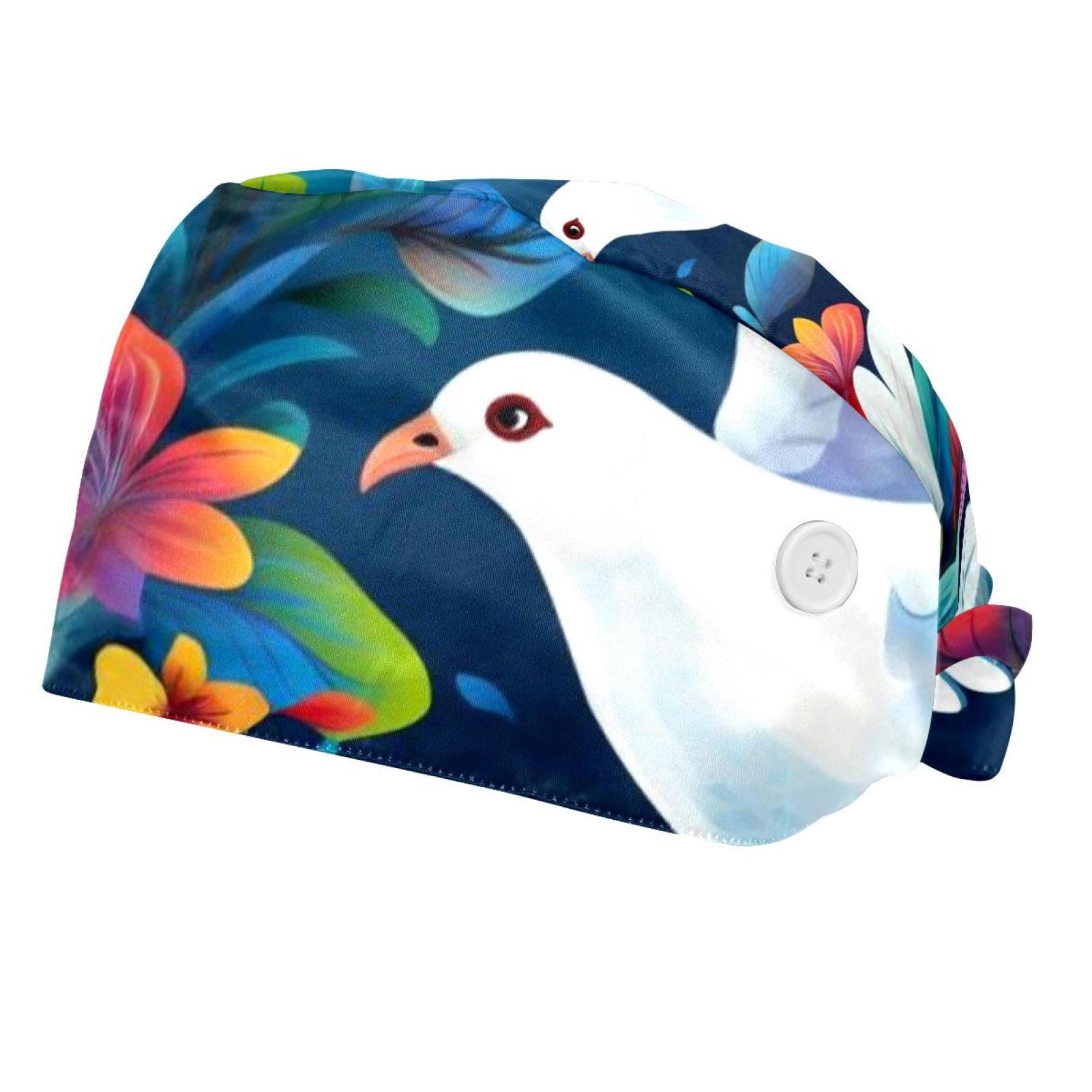 2 Pack Peace Dove Adjustable Bouffant Caps Hats Working Cap - Walmart.com