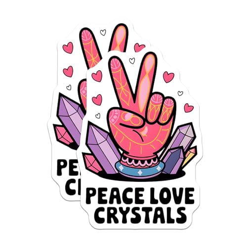 (2 Pack) Peace Love Crystals Magnets - Peace Sign Magnets - Love and ...