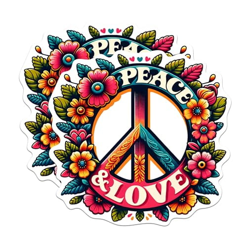 (2 Pack) Peace and Love Stickers - Peace and Unity Empowerment Sticker ...