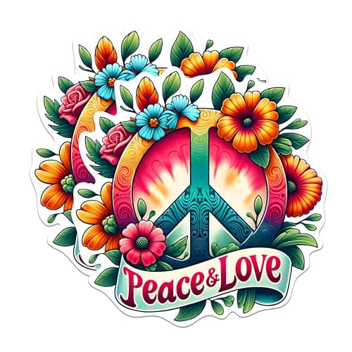 (2 Pack) Peace and Love Sunflower Stickers - Peace and Unity ...