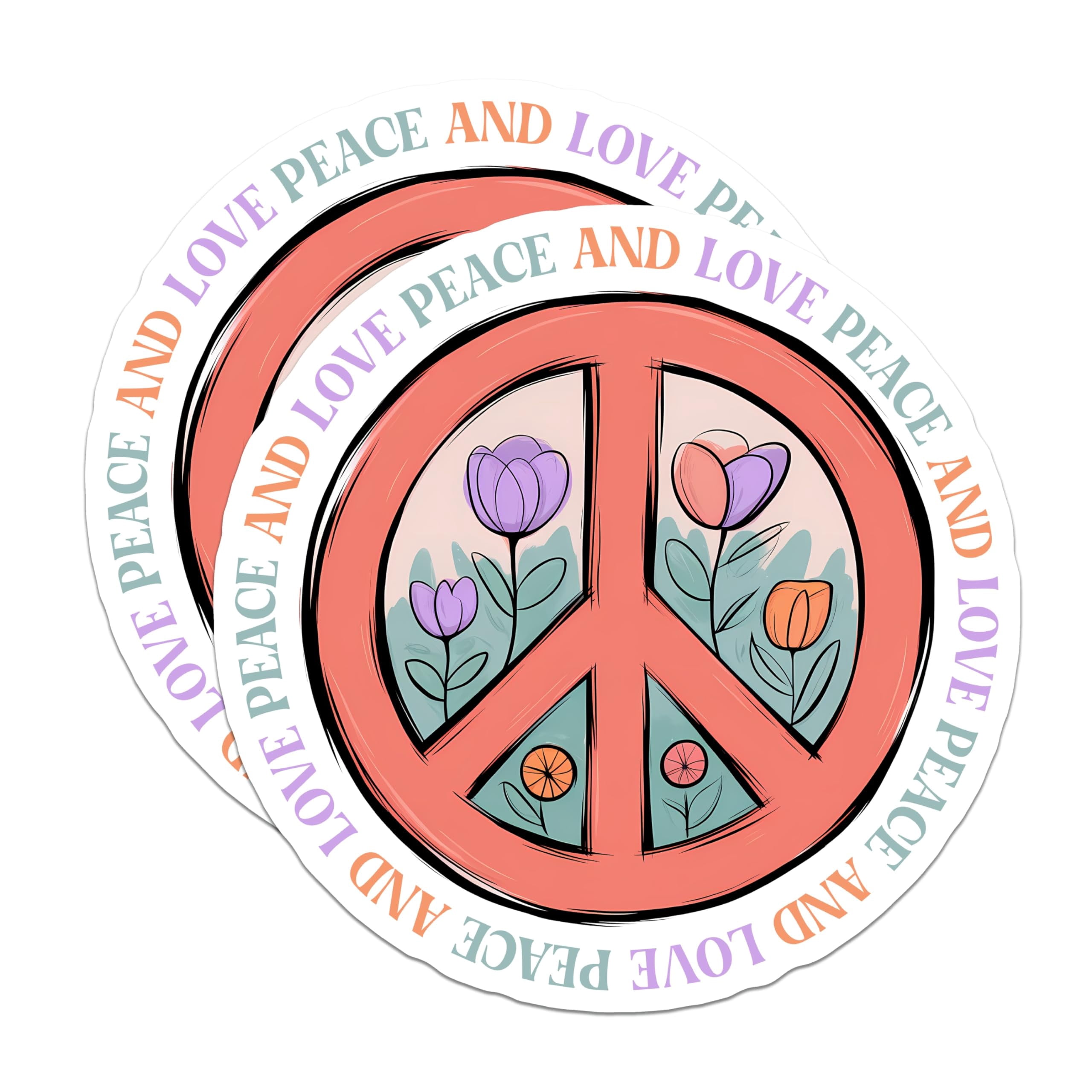 (2 Pack) Peace Sign Magnets - Love Magnets - Floral Peace Symbol - 5 ...