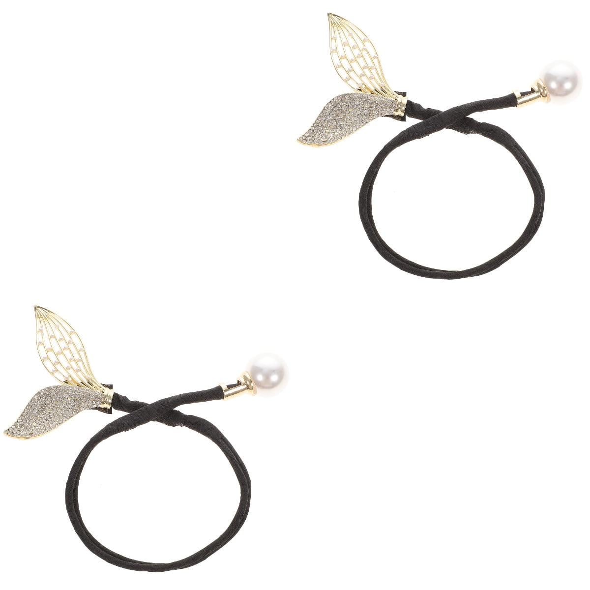 2 Pack Pearl Fishtail Hair Accessories for Curly Bun Long Lazy Curler ...