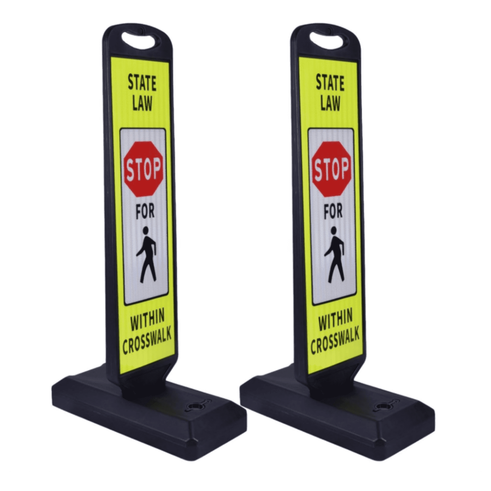 2-Pack Pedestrian Crosswalk Signs 44" Double-Sided Stop for Pedestrians ...