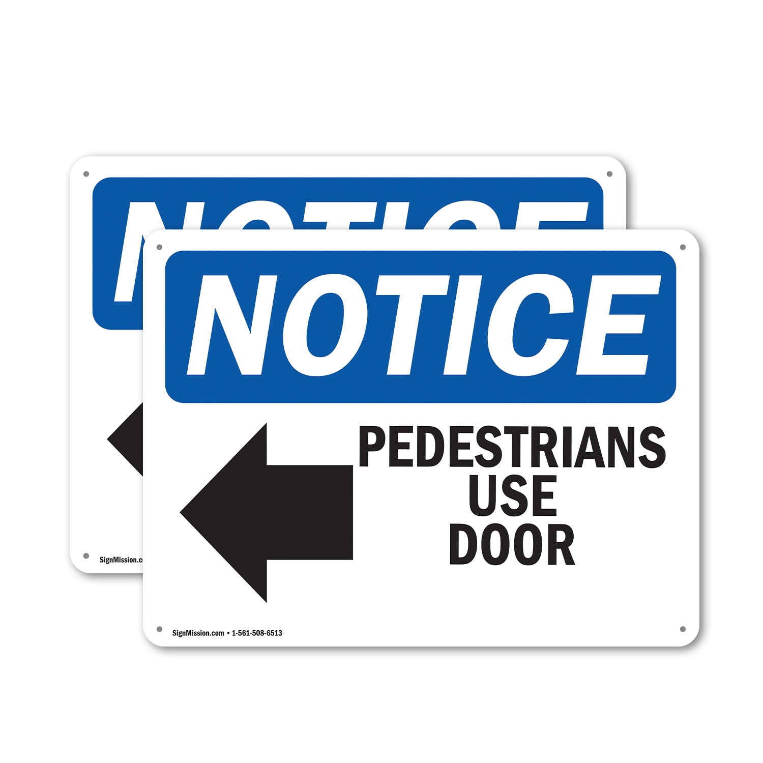 (2 Pack) Pedestrians Use Door OSHA Notice Sign 10 Inch X 7 Inch Plastic ...