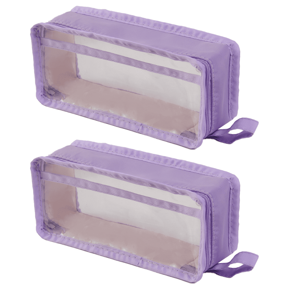 2 Pack Pencil Case For Marker Pen Pencil Stationary Bag, Clear Zipper ...