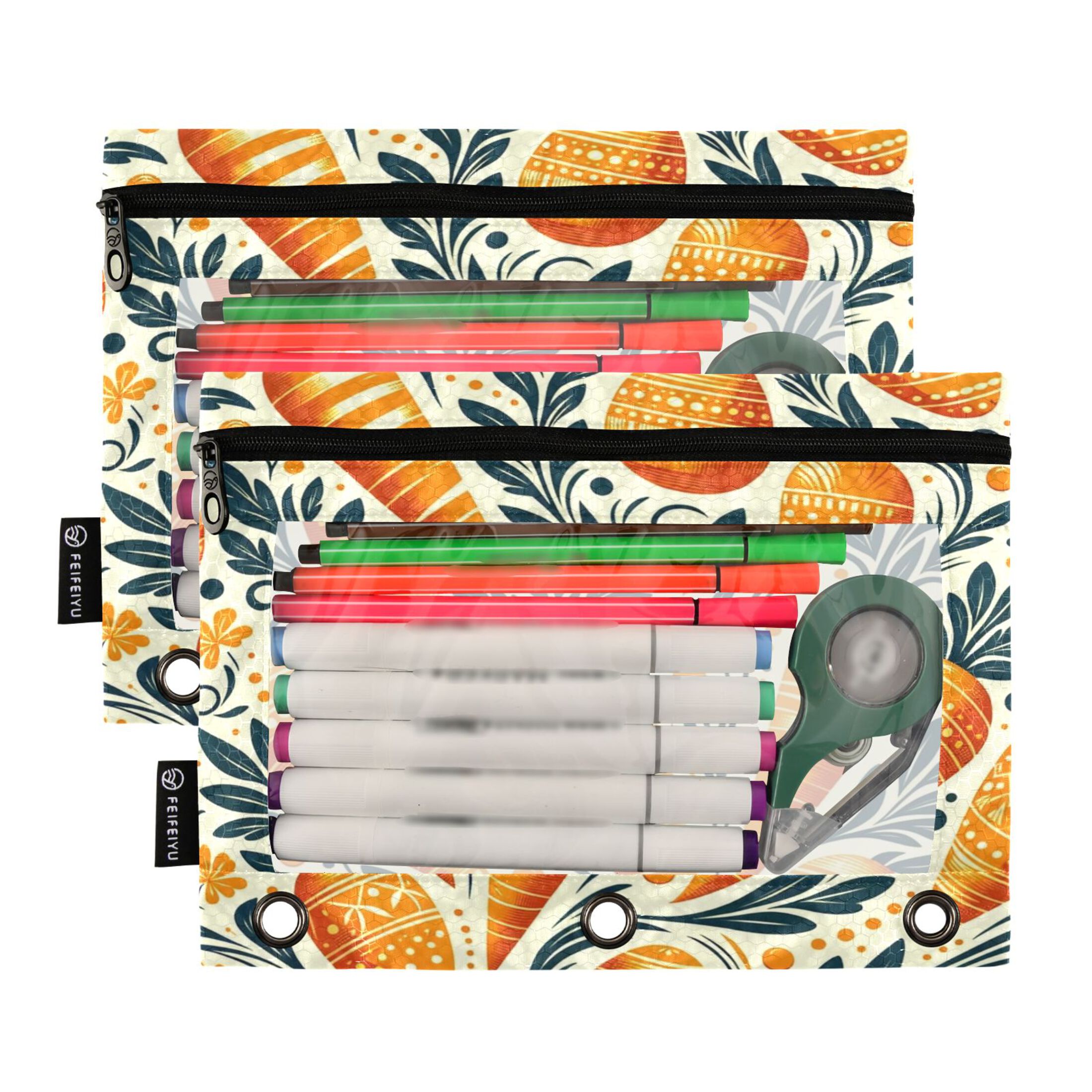 2 Pack Pencil Pouch for 3 Ring Binder Smooth Zipper Folders with ...