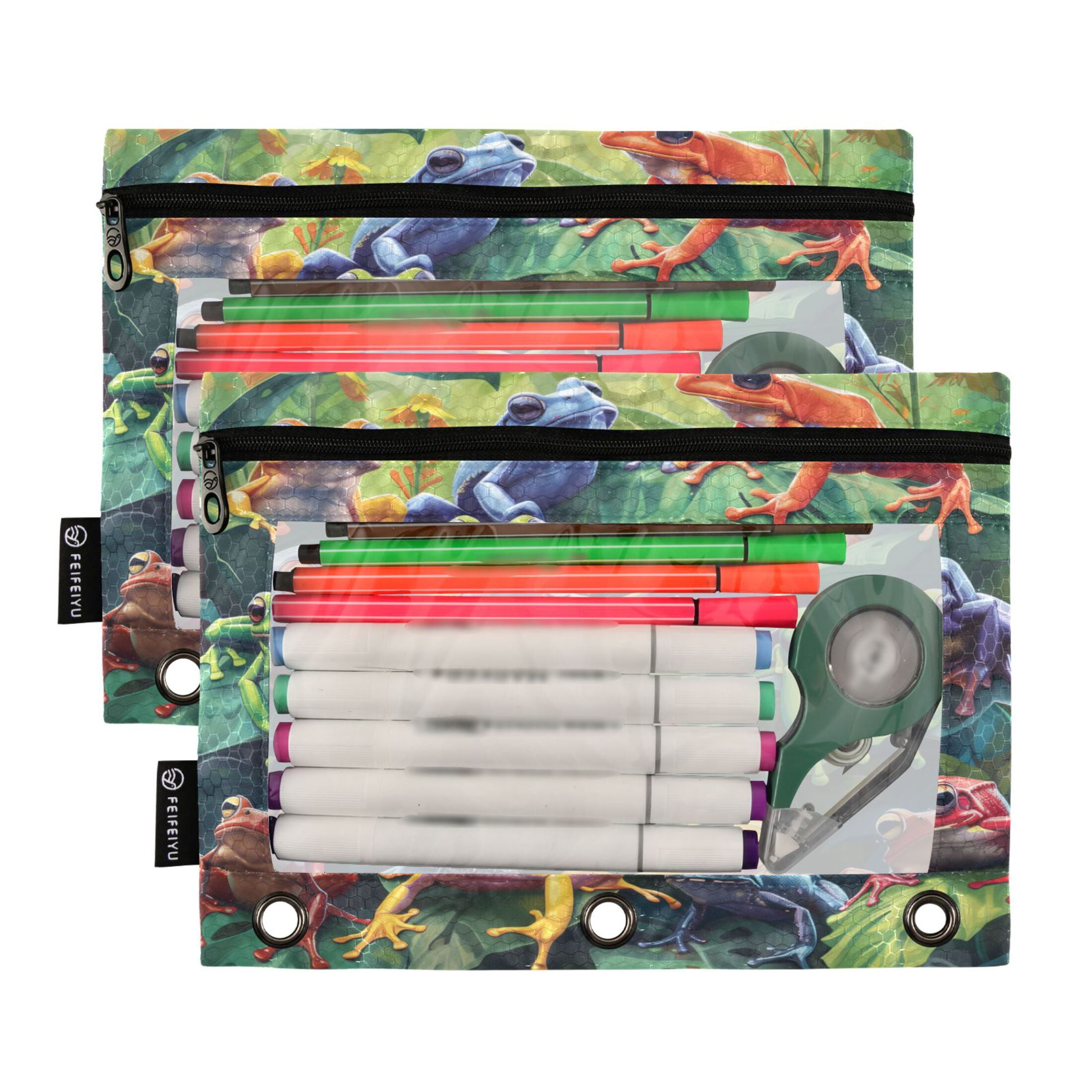 2 Pack Pencil Pouch for 3 Ring Binder Smooth Zipper Folders with ...