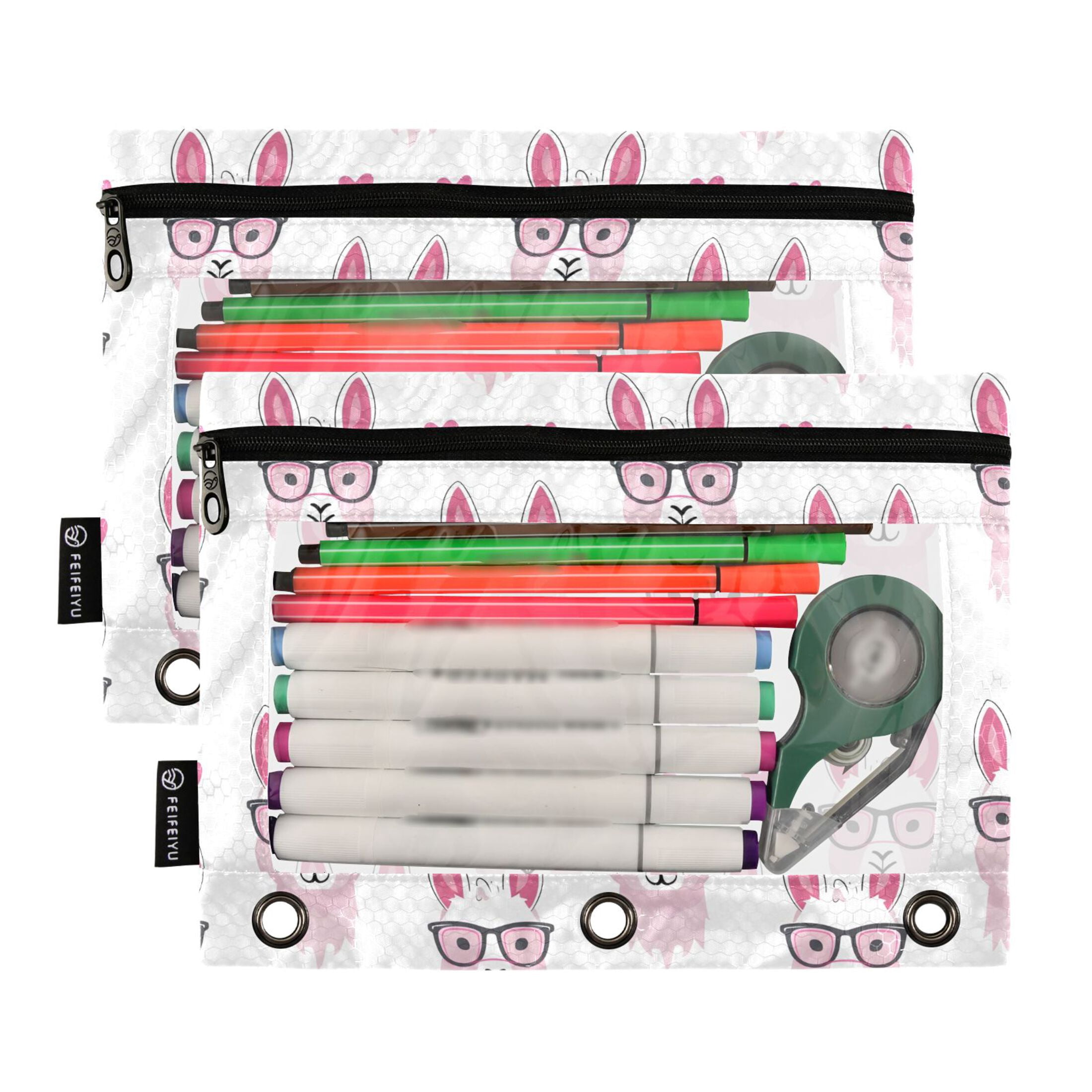 2 Pack Pencil Pouch for 3 Ring Binder Smooth Zipper Folders with ...