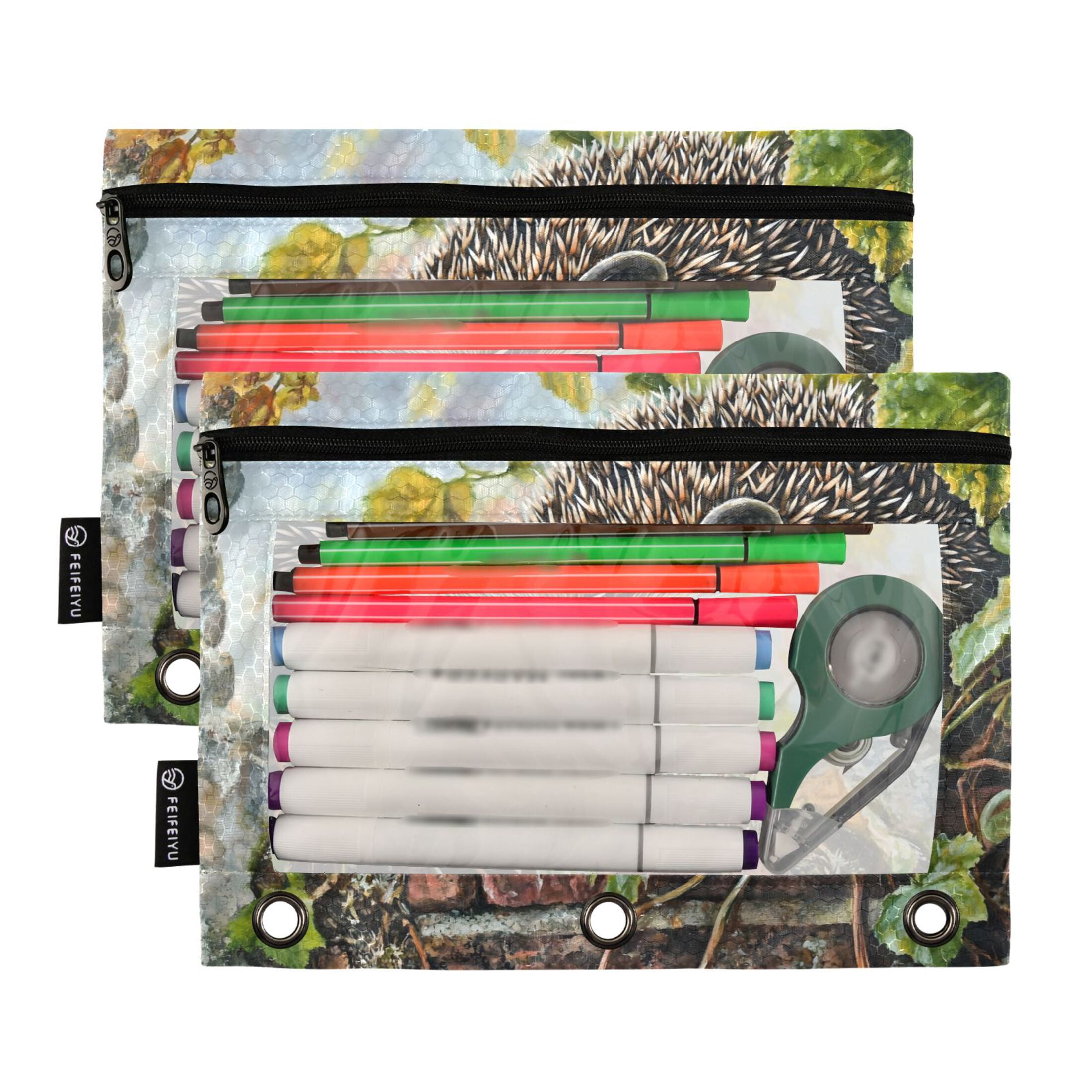 2 Pack Pencil Pouch for 3 Ring Binder Smooth Zipper Folders with ...
