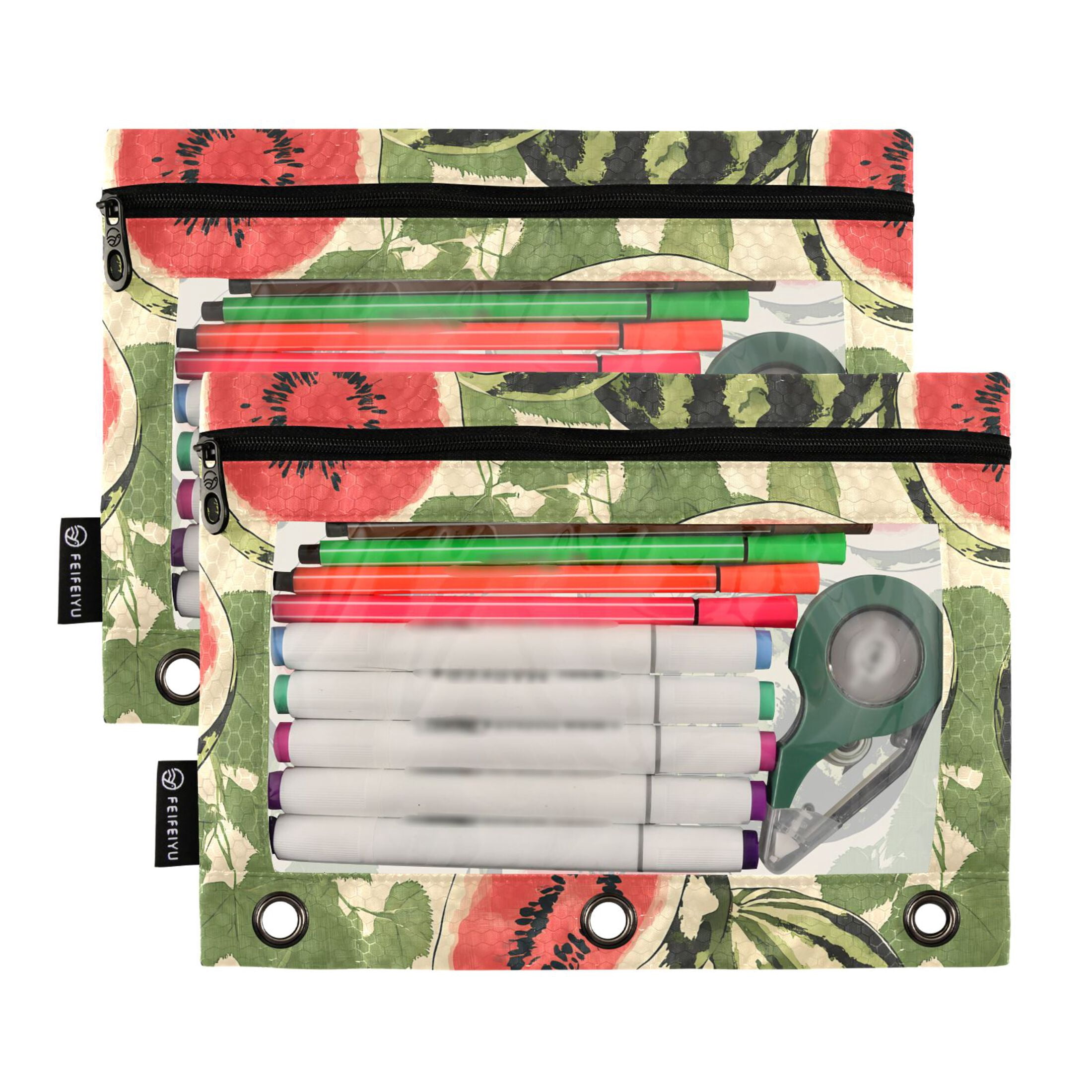 2 Pack Pencil Pouch for 3 Ring Binder Smooth Zipper Folders with ...