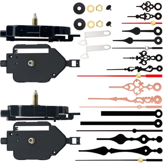 2 Pack Pendulum Clock Movement Mechanism Kits with 6 Pair of Hands ...