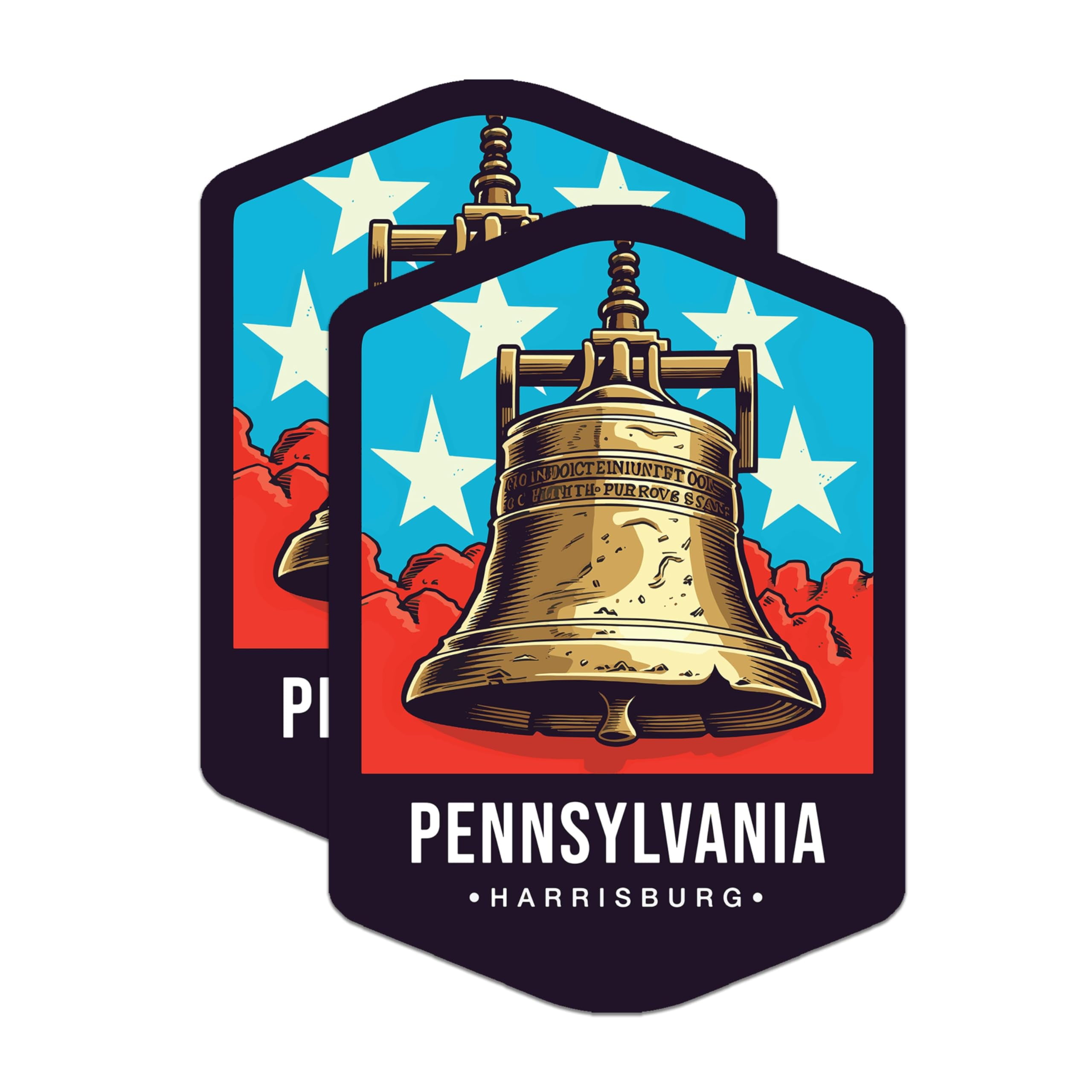 (2 Pack) Pennsylvania State and Capitol Stickers - PA State Sticker ...