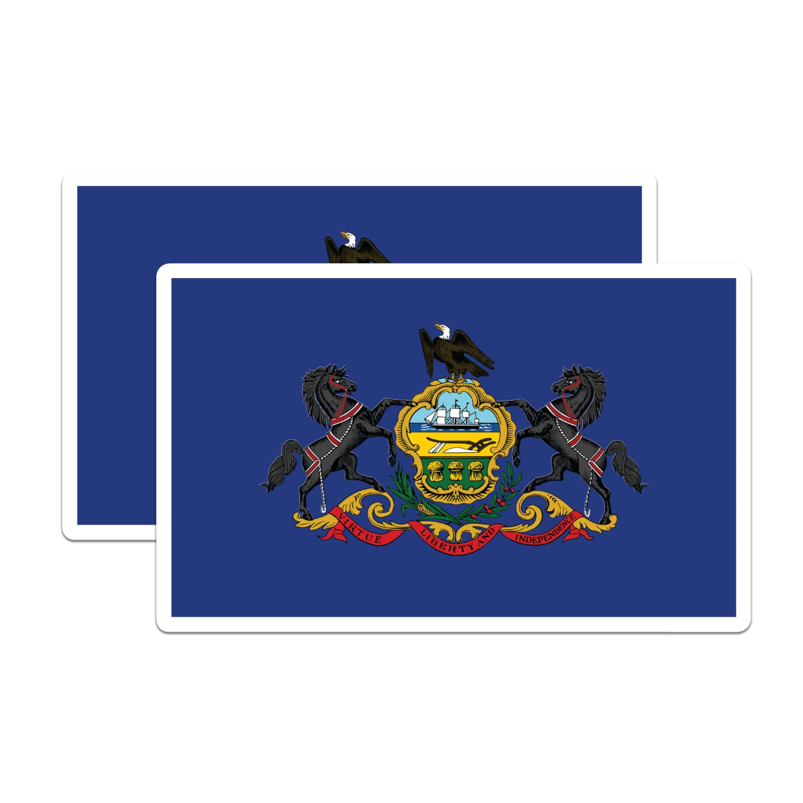 (2 Pack) Pennsylvania State Flag Stickers - PA State Flag Sticker ...