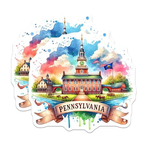 (2 Pack) Pennsylvania Travel Magnets - State Souvenir - Historic ...