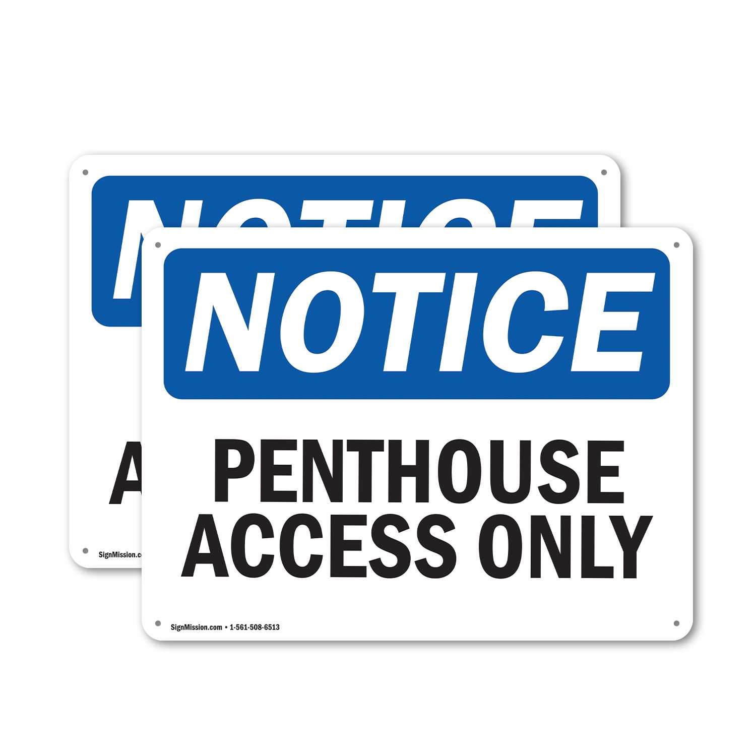(2 Pack) Penthouse Access Only OSHA Notice Sign 14 Inch X 10 Inch ...