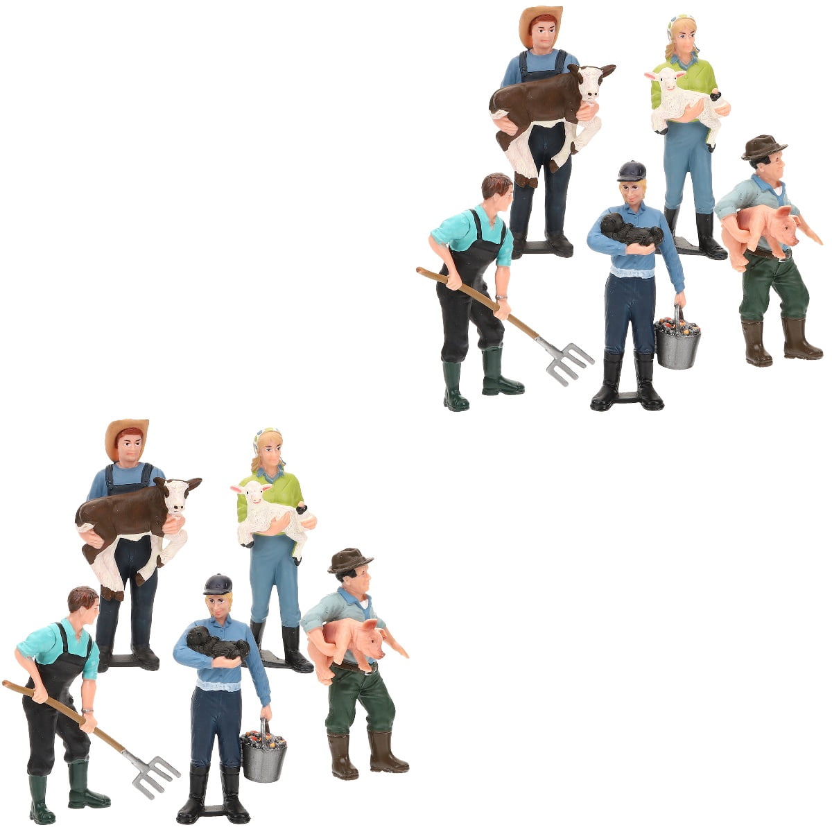 2 Pack People Farm Figures Simulation Ranch Miniature Farmer Models Man ...