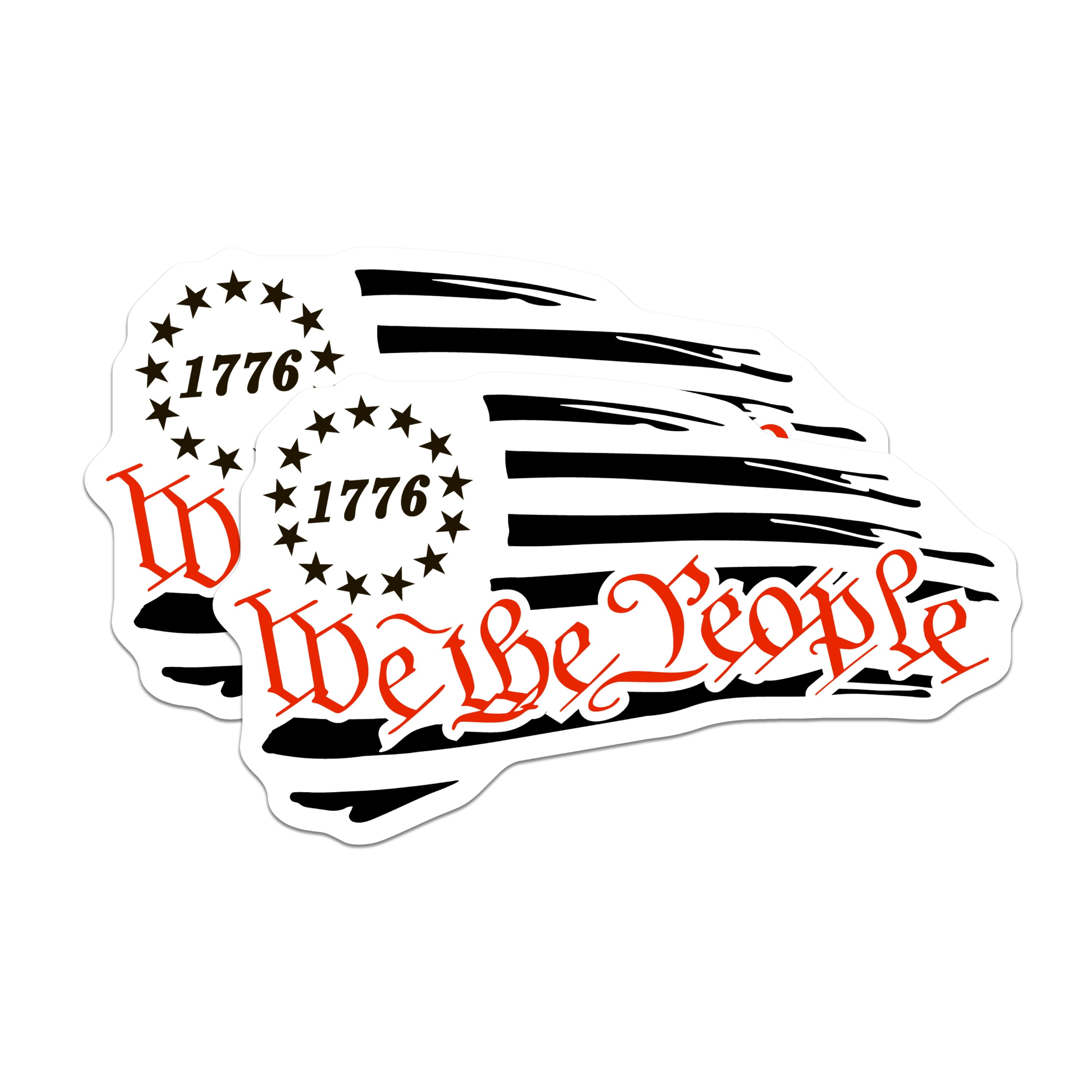 (2 Pack) We the People Stickers - 1776 American Flag Decals - Patriotic ...
