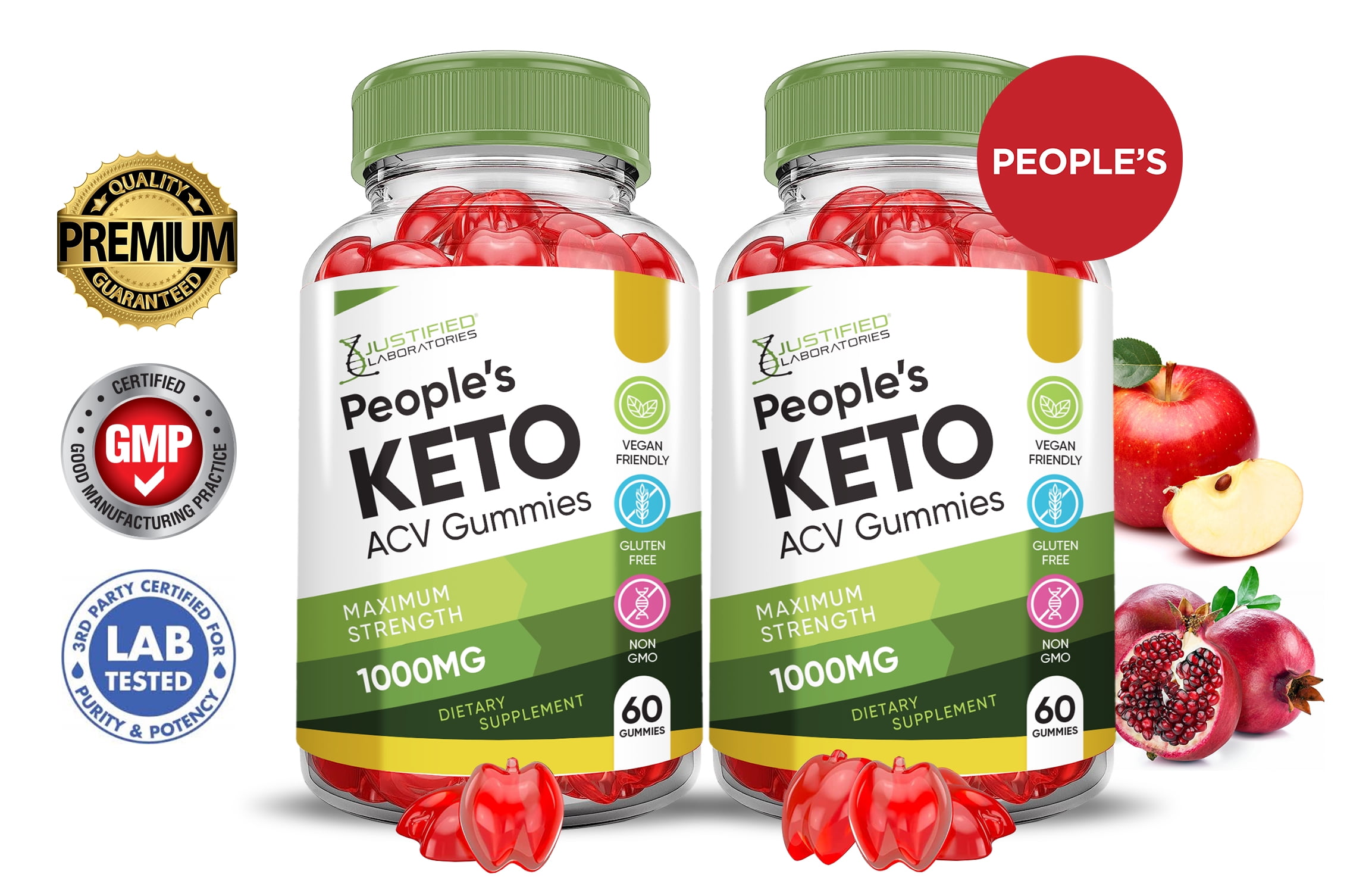 2 Pack Peoples Keto Acv Gummies 1000mg Dietary Supplement 120 Gummys