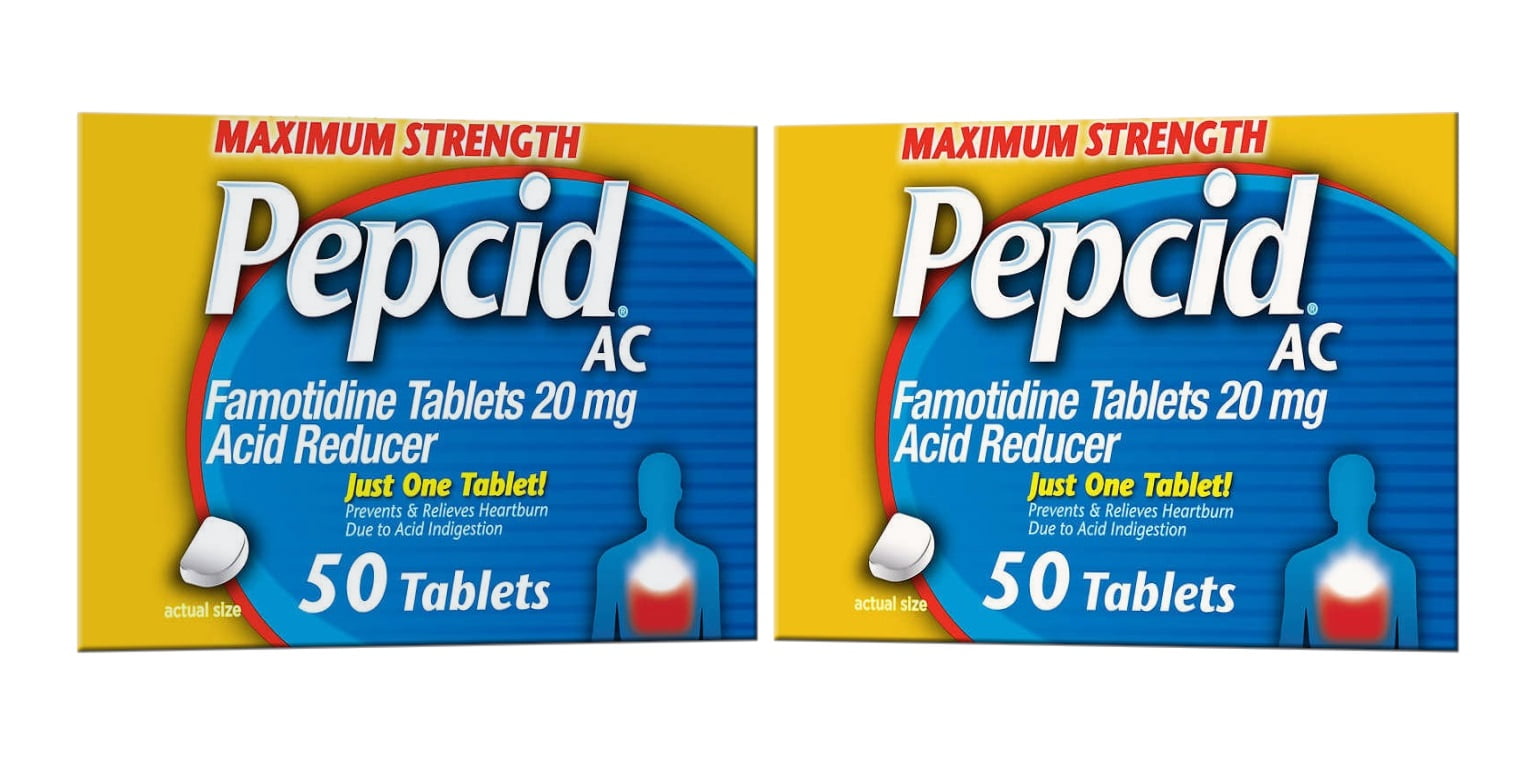 2 Pack | Pepcid AC Maximum Strength Famotidine 20 mg, 50 Tablets ...