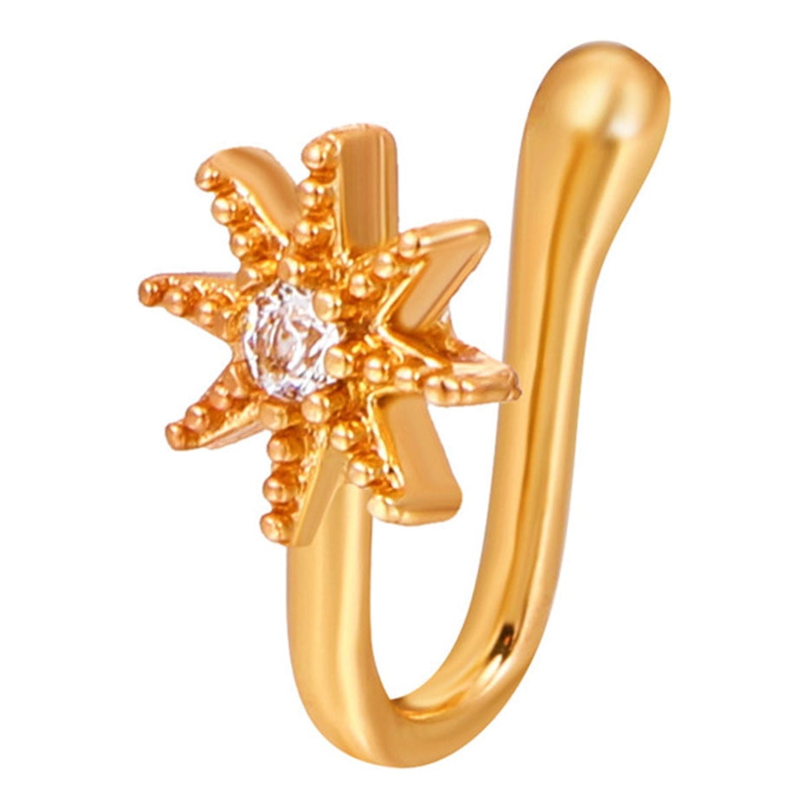 (2-Pack) Perforation Nose Ring Series Nose Chain Piercing Across Nose ...