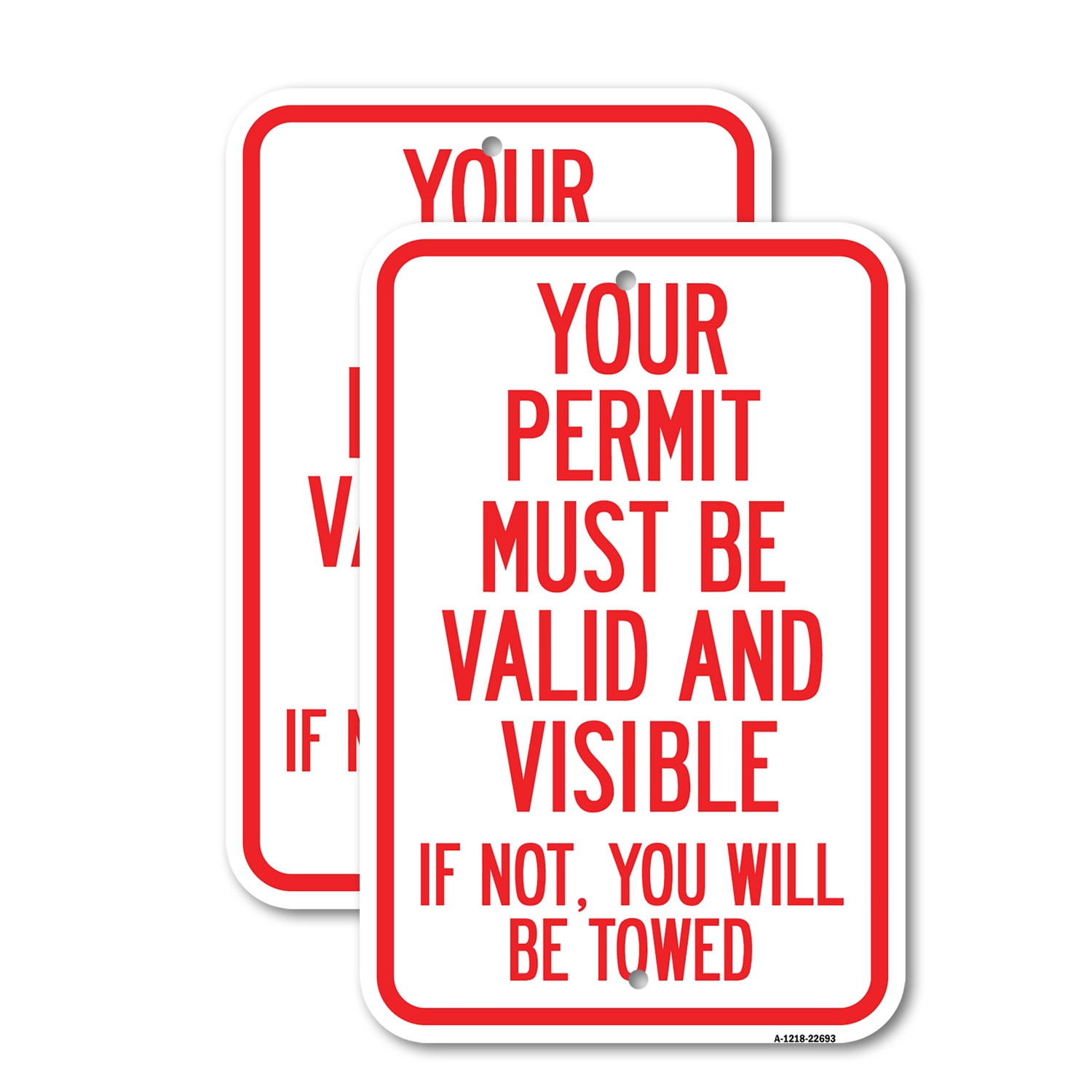 (2 Pack) Your Permit Must Be Valid and Visible If Not, You Will Be ...